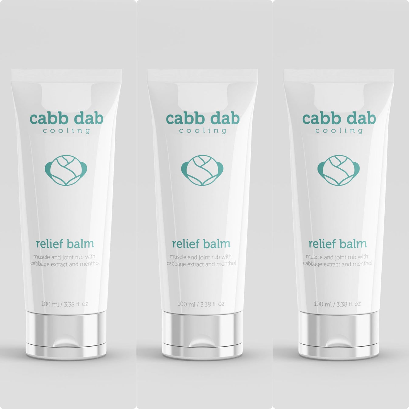 3-pack cabb dab cooling relief balm with real cabbage leaf extract and ...